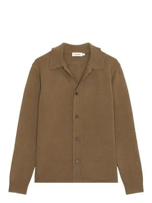FRAME Boiled Wool Shirt Sweater - Brown Olive
