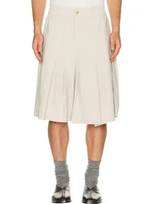 FENG CHEN WANG Irregular Pleats Shorts - Khaki