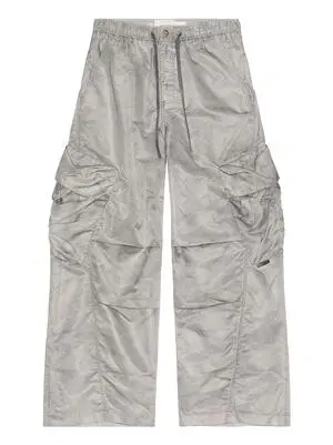 FENG CHEN WANG Sand Washed Nylon Cargo Pants - Grey