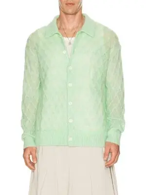 FENG CHEN WANG Feng Chen Wang Knitted Cardigan Sweater Green