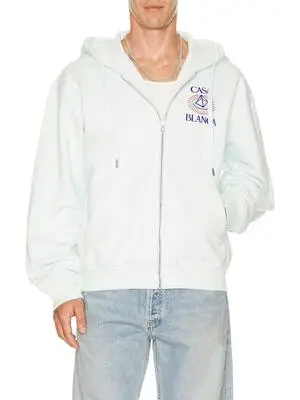 Casablanca Celestial Pyramid Zip Up Hoodie - Ice Blue