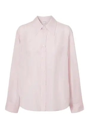 Bottega Veneta Pinstriped Crepon Shirt - Pink
