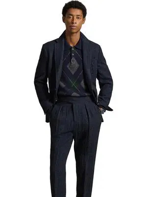 Ralph Lauren Barleycorn Tweed Suit Trousers - Navy