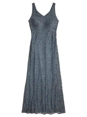 Ralph Lauren RALPH LAUREN Floral Lace Maxi Dress Faded Blue