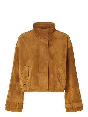 Veronica Beard Cropped Suede Jacket - Brown