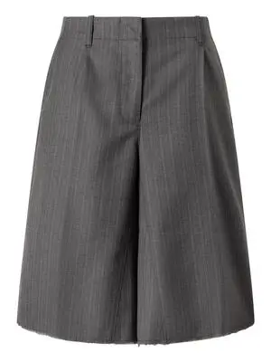 Our Legacy Jumbo Distressed Pleated Shorts - Gray