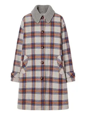 Veronica Beard Laurent Checked Wool-blend Twill Coat - Multi