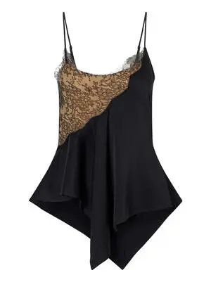 Stella McCartney Lace-trimmed Satin Cami - Black