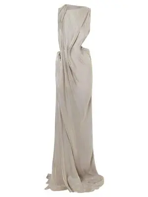Maticevski Glow Up Draped Metallic-satin Gown - Silver