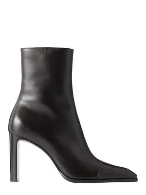Saint Laurent Venetia 95 Leather Ankle Boots - Brown