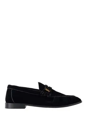 SAINT LAURENT SAINT LAURENT Le Loafer 05 Cassandre-Embellished Suede Loafers