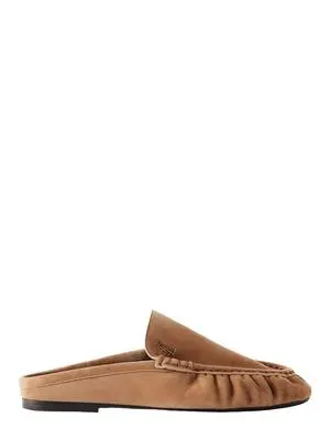 Saint Laurent Le Loafer 05 Suede Mules - Tan
