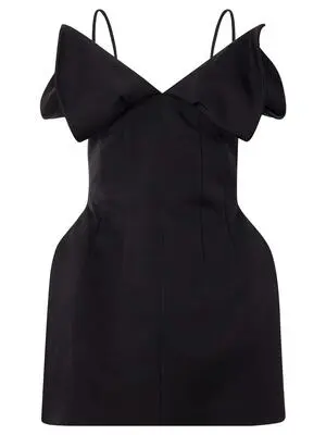 Magda Butrym Cotton And Silk-blend Mini Dress - Black