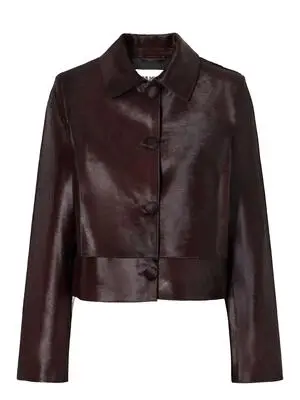 Nour Hammour Hadley Calf Hair Jacket - Brown
