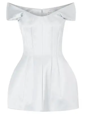 ALEXANDER MCQUEEN MCQUEEN Satin Off-the-Shoulder Mini Dress