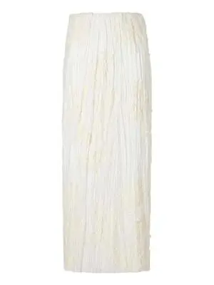 KALLMEYER Embellished Pleated Midi Skirt - Ivory