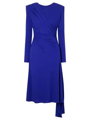 Versace Draped Satin Midi Dress - Blue