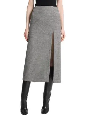Michael Kors MICHAEL KORS Glen Plaid Wool-Blend Skirt Black