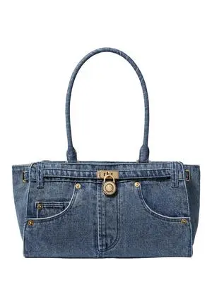 Michael Kors Hamilton Moderne Small Washed Denim Satchel - Blue
