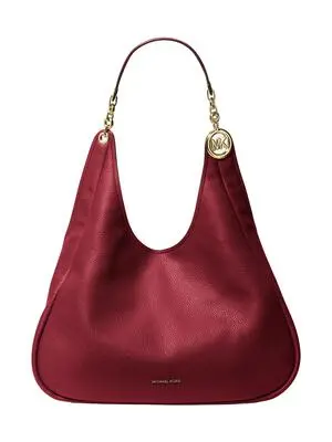 Michael Kors MICHAEL KORS Ellie Large Pebbled Leather Shoulder Bag Red