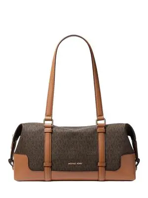Michael Kors Teddi Large Signature Logo Shoulder Bag - Brown