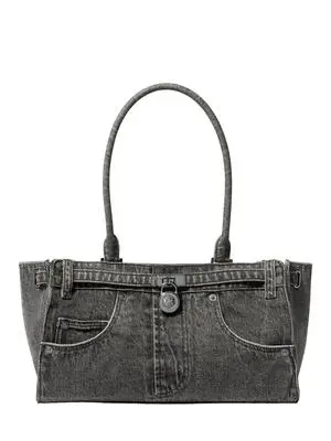 Michael Kors Hamilton Moderne Small Washed Denim Satchel - Grey