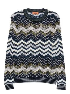 MISSONI Missoni Wave Knit Crewneck Sweater