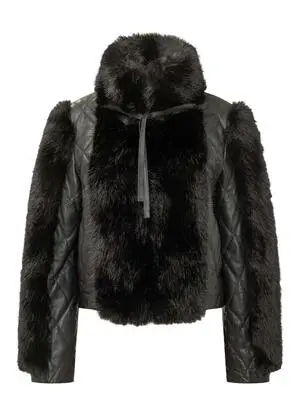 ROTATE BY BIRGER CHRISTENSEN Leather Jacket - Black