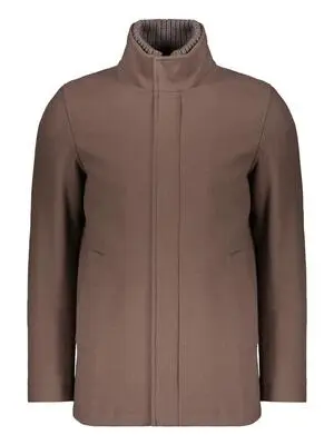 Herno High-collar Single-breasted Padded Coat - Brown