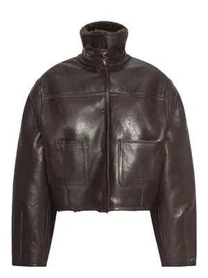 ROTATE BY BIRGER CHRISTENSEN Bonded Fur Leather Jacket - Brown