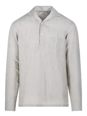 LARDINI Pailan Cnc Linen Popover Shirt - Beige
