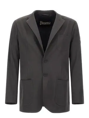 Herno Notch-lapel Patch-pocket Blazer - Black