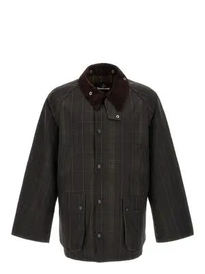 BARBOUR Barbour Waxed Cotton Plaid Casual Jacket