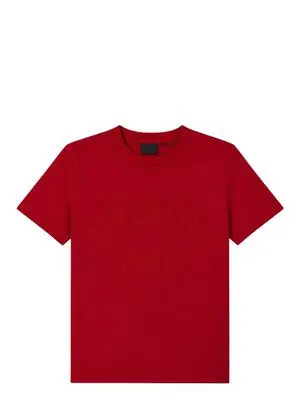 Givenchy GIVENCHY Logo Embroidered T-Shirt Red