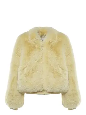 THE FRANKIE SHOP Butter Faux Fur Bomber Jacket - Red