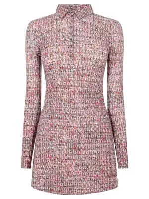 DIESEL® Collared Long Sleeve Mini Dress - Pink