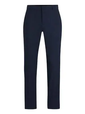Hugo Boss Straight Leg Tailored Trousers - Blue