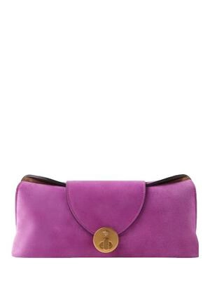 Versace Vivian Suede Clutch - Purple