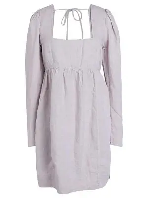 GANNI Ganni Short Dress With Long Sleeves And Square Neckline