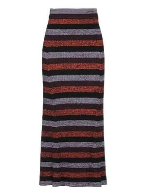 GANNI Striped Midi Skirt - Black