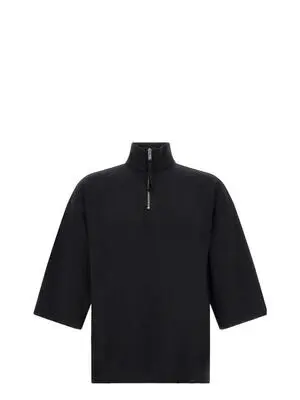 THOM KROM Oversized Half-zip Sweatshirt - Black