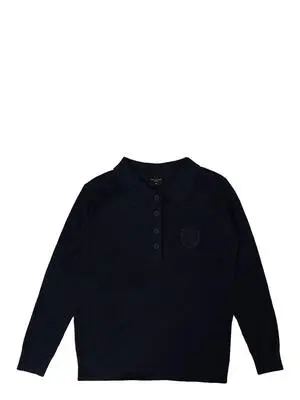 RAVE ON TREND Ribbed Knit Polo Shirt - Blue
