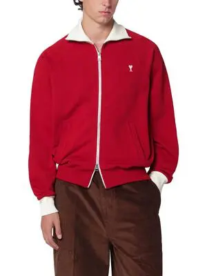 AMI Paris Ruby De Caur Cotton Sweatshirt - Red