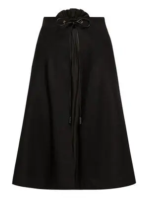 MONCLER MONCLER COLLECTION Wool Gabardine Midi Skirt