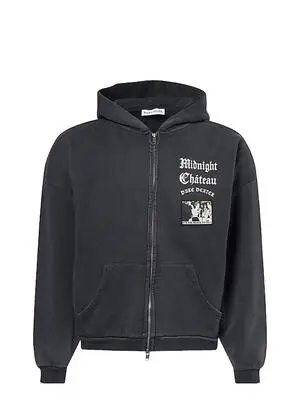 DUKE + DEXTER Mc Washed Printed Cotton Hoody - Black