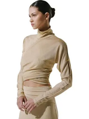BAOBAB Amber Cropped Blouse With High Neck - Almendras