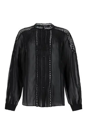 MARANT ETOILE Marant Etoile Pleated Linen-Blend Blouse
