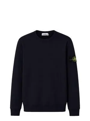 Stone Island Felpa Con Patch Logo - Blue