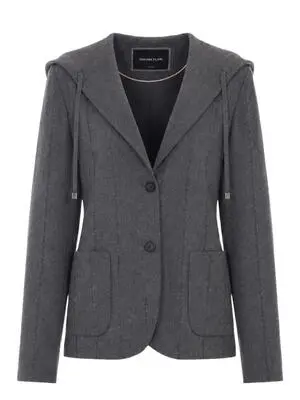Fabiana Filippi Long Sleeve Hooded Blazer - Black