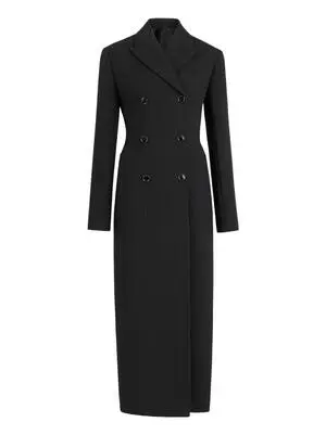 Alaïa Crepe Wool Tailored Coat - Black